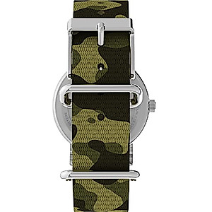 Timex Women's Weekender 31mm Watch - Silver-Tone Case Camo Fabric Strap White Dial