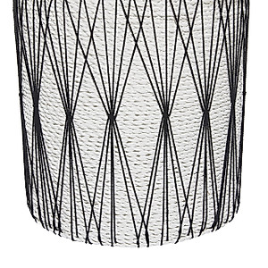 Deco 79 Plastic Handmade String Detail Storage Basket with Handles, Set of 3 21", 21", 19"H, White