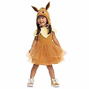 Disguise Eevee Costume Tutu, Official Pokemon Toddler Costume Dress and Headpiece, Size (4-6x)