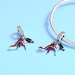 Linorui 925 Sterling Silver Charms Fit Pandora Charms Bracelet I Love You to The Moon and Back Fit Wife Daughter Mom Christmas Birthday Gift