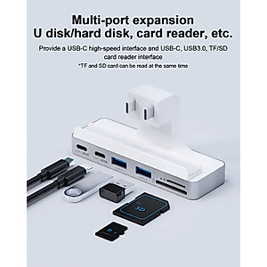 Hagibis iMac Hub with USB C 3.1, USB 3.0 Ports and SD/Micro SD Card Reader, USB-C Clamp Hub USB C Docking Station for 2021 iMac 24 inch (Without HDMI)