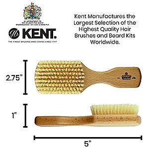 Mens Finest Beechwood Pure White Bristle Rectangular Club Brush - OG4