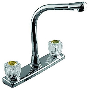 Aqua Plumb 1550500 8-Inch Two-Handle Polished Chrome Kitchen Faucet High Spout without Spray