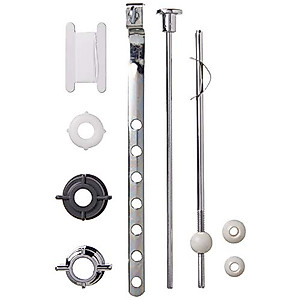 PF WaterWorks PF0907 Pop-Up Drain Repair Kit - Threaded Adjustable Center Pivot/Ball Rod with 3 Nuts, Gasket, 3 Sizes of Balls, with Pull Rod/Linkage, Chrome