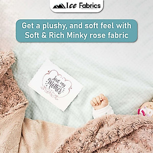 Ice Fabrics Rosebud Minky Fabric by The Yard - Soft and Smooth 58/60" Extra Wide Navy Blue Minky Fabric for Blankets, Apparel, Baby Accessories, Throws, Pillows & More - Navy Blue - 1 Yard