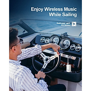 Aisidra Bluetooth Transmitter Receiver V5.0 Bluetooth Adapter for Audio, 2-in-1 Bluetooth AUX Adapter for TV/Car/PC/MP3 Player/Home Theater/Switch, Low Latency, Pairs 2 Devices Simultaneously