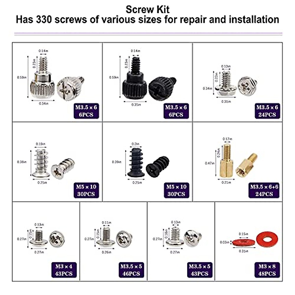 Computer Screw Assortment, Not Easily Deformed Computer Replacement Screw for Home