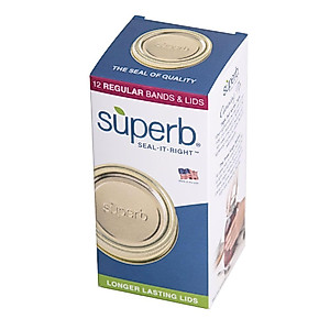 Superb Regular Mouth Mason Jar Canning Lids with Bands/Jar Rings – Made in the USA - 24 Lids and Bands