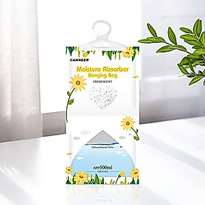 CANAGER Moisture Absorber -12 Pack,Fresh Scent Hanging Humidity Bag,Home,Car, and Closet Dehumidifiers(12.5OZ).