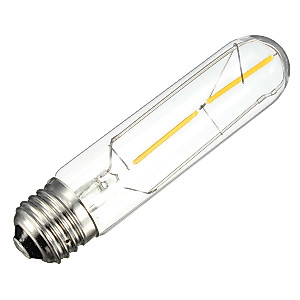 Superdream E27 T10 2W Cob Led Vintage Light Bulb Retro Edison Style Screw Technology 25W Incandescent Bulb Equivalent Old Fashioned Tubular Nostalgic Filament Warm White 2700K