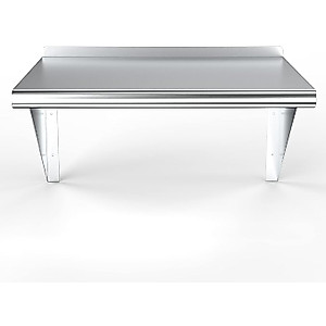 Express KitchQuip Stainless Steel Wall Shelf | Metal Shelving | Garage, Laundry, Storage, Utility Room | Restaurant, Commercial Kitchen | NSF Certified | (24” x 24”)