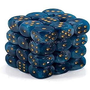 DND Dice Set-Chessex D&D Dice-12mm Phantom Teal and Gold Plastic Polyhedral Dice Set-Dungeons and Dragons Dice Includes 36 Dice – D6, Various (CHX27889)