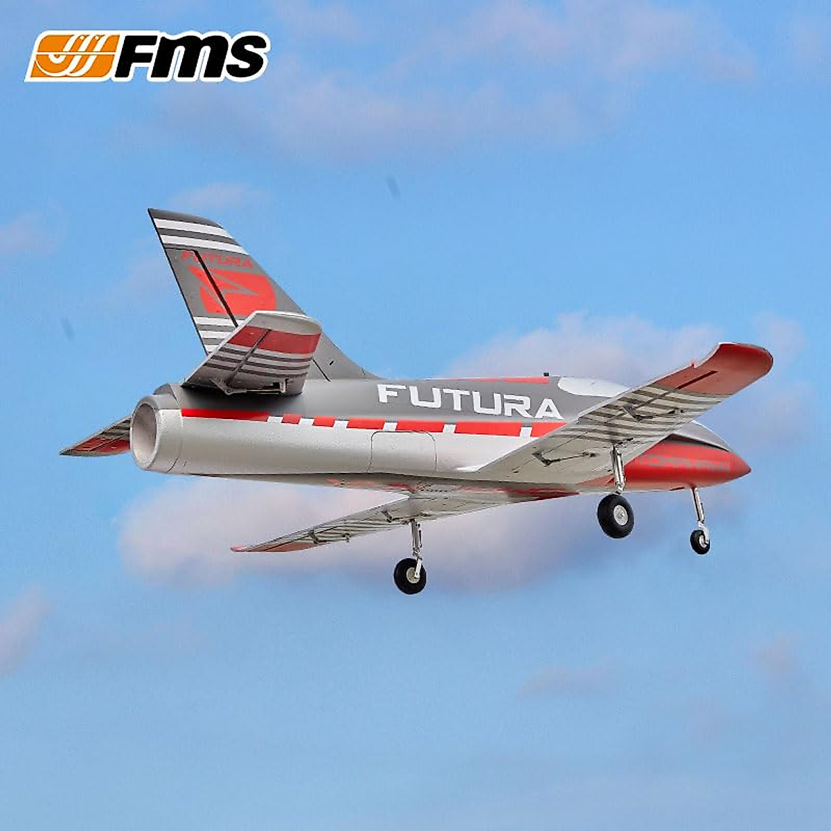 FMS Rc Jets Futura 64MM EDF Sport Jet RED rc Airplanes for Adults for Trainers EDF for Beginners 6 Channel Remote Control Planes PNP(NO Transmitter Batteries and Charger)