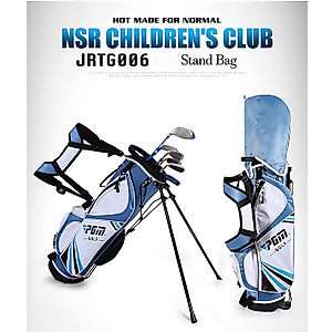PGM Junior Golf Club Complete Set Includes Driver, Hybrid, 7, 9, Wedge Irons, Putter, Stand Bag Right Handed for Children Kids 6-8, 6 Pieces Youth Golf Clubs with 2 Headcovers for Boys & Girls
