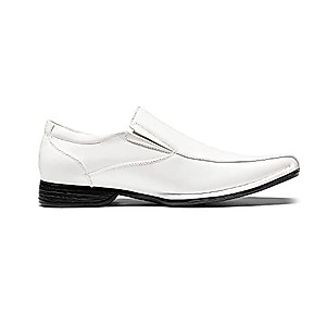 Bruno Marc Men's Giorgio-1 White Leather Lined Dress Loafers Shoes - 13 M US