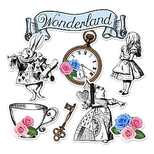 Vintage Alice in Wonderland Decoration Cutouts by Red Fox Tail – Whimsical Party Decor for Birthdays, Baby Showers & Tea Parties