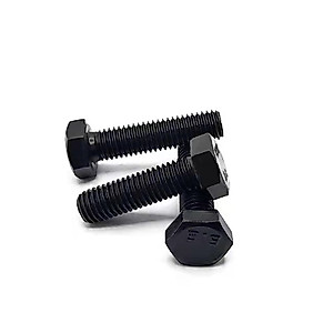 M14-2 x 70mm Carbon Steel Grade 8.8 External Hex Head Screw Bolts Metric Thread Hexagon Bolts Fastener for Hardware Furniture Machinery Black 4pcs