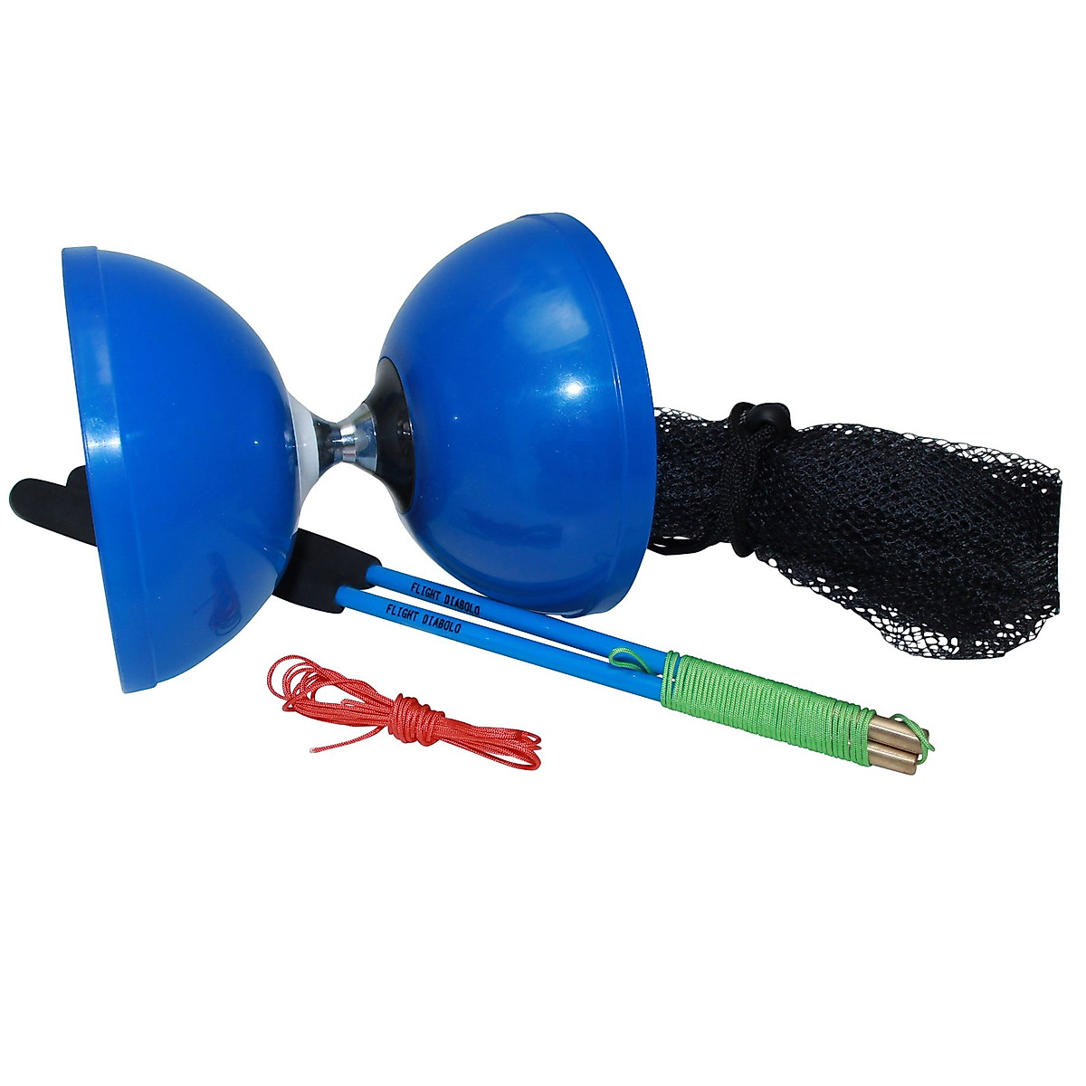 Flight Pro Triple Bearing Medium 5” Blue Chinese Yoyo Diabolo Toy with Carbon Sticks