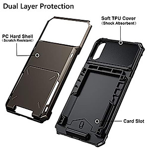 Vofolen Case for iPhone XS Max Case Wallet ID Slot Credit Card Holder Scratch Resistant Dual Layer Protective Bumper Rugged TPU Rubber Armor Hard Shell Case Cover for iPhone XS Max 10S Max (Gun Color)