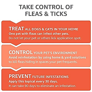 Amazon Basics Flea and Tick Topical Treatment for Small Dogs (5-22 pounds), 3 Count (Previously Solimo)