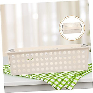 GREENADSCAPE Hardware Storage Box Desktop File Holder Basket for Office Desktop Storage Baskets Art Baskets for Makeup Display Basket Storage Baskets for Shelves Toy Baskets Pp White