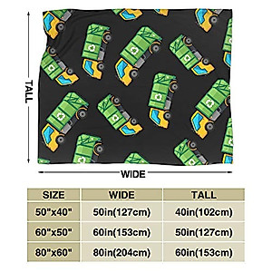 Cartoon Garbage Truck Ultra Soft Flannel Fleece All Season Light Weight Living Room/Bedroom Warm Blanket