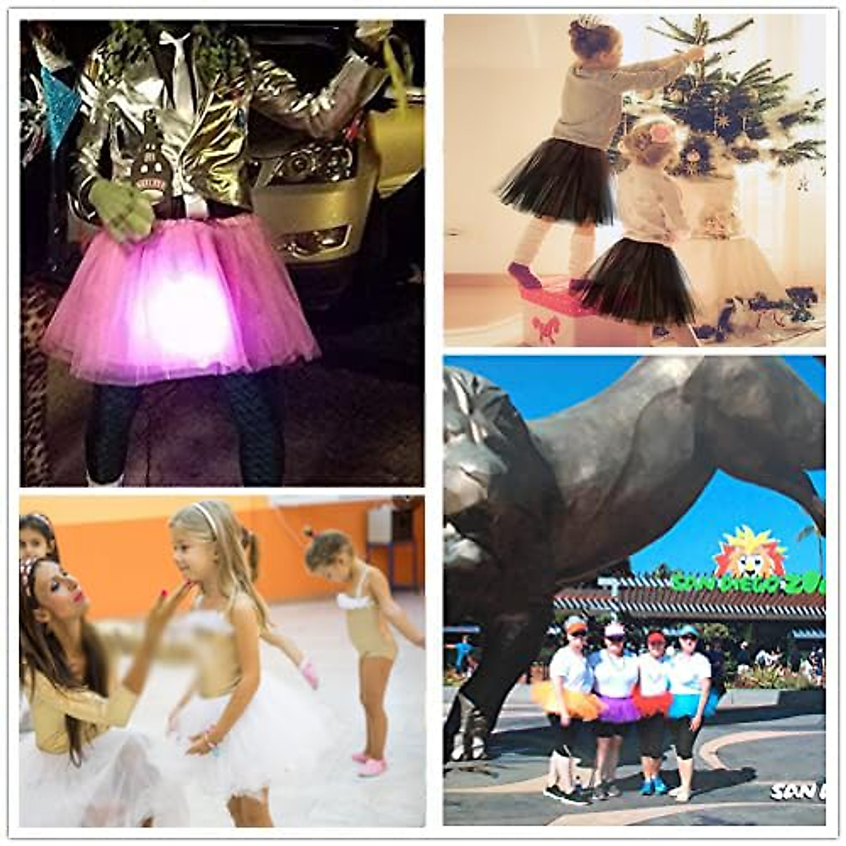 Pink Tutu Skirts for Women Girls Tulle Dress 4 Layers Adult Halloween Barbie Costume Party Favor Dance Running