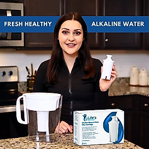 Life Ionizer - Alkaline Brita Water Filter Replacement - Brita Pitchers Compatible Alkaline Water Pitcher Replacement Filter - Enhances Taste and pH Level of Brita Pitcher Water - Pack of 3