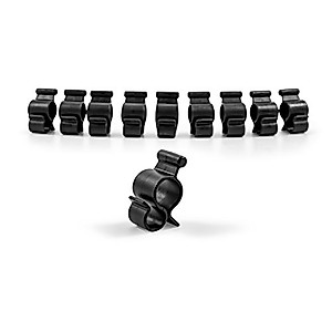 Camco Black Standard Awning Clip for Rope Light - Slides into Awning Roller Bar Channel to Create a Convenient Hook | Two Hanging Positions | Holds Party Lights, RV Lights, String Lights - (42708)