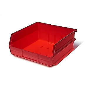 Triton Products 3-235R LocBin Stacking, Hanging, Interlocking Polypropylene Bins 10-7/8-Inch L by 11-Inch W by 5-Inch H Red 6 CT