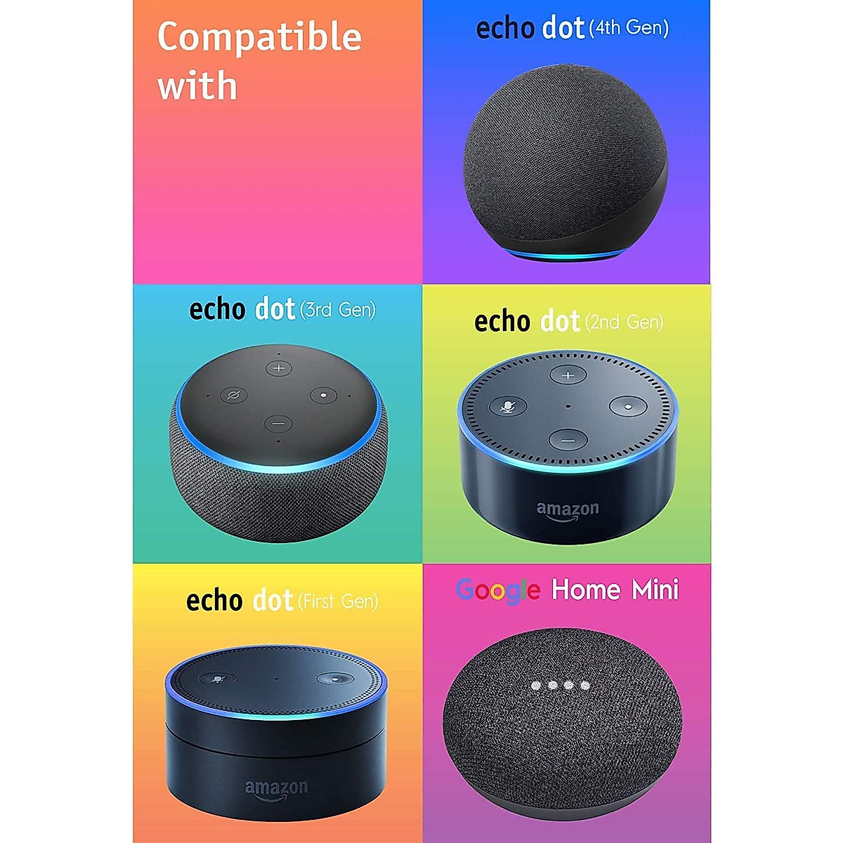 Kwirkworks Smart Speaker Table Stand (Waving Cat) - Decorative Holder for Amazon Echo Dot or Google Home Mini