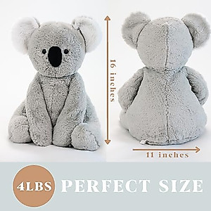 BAM + Crew Big Stuffed Animals - 16" Distributed 4lbs Koala Large Stuffed Animal for Adults & Kids - A Cuddly Koala Bear Cute Plush Toy Pillow, Gifts for Adults, Kids, Boys and Girls