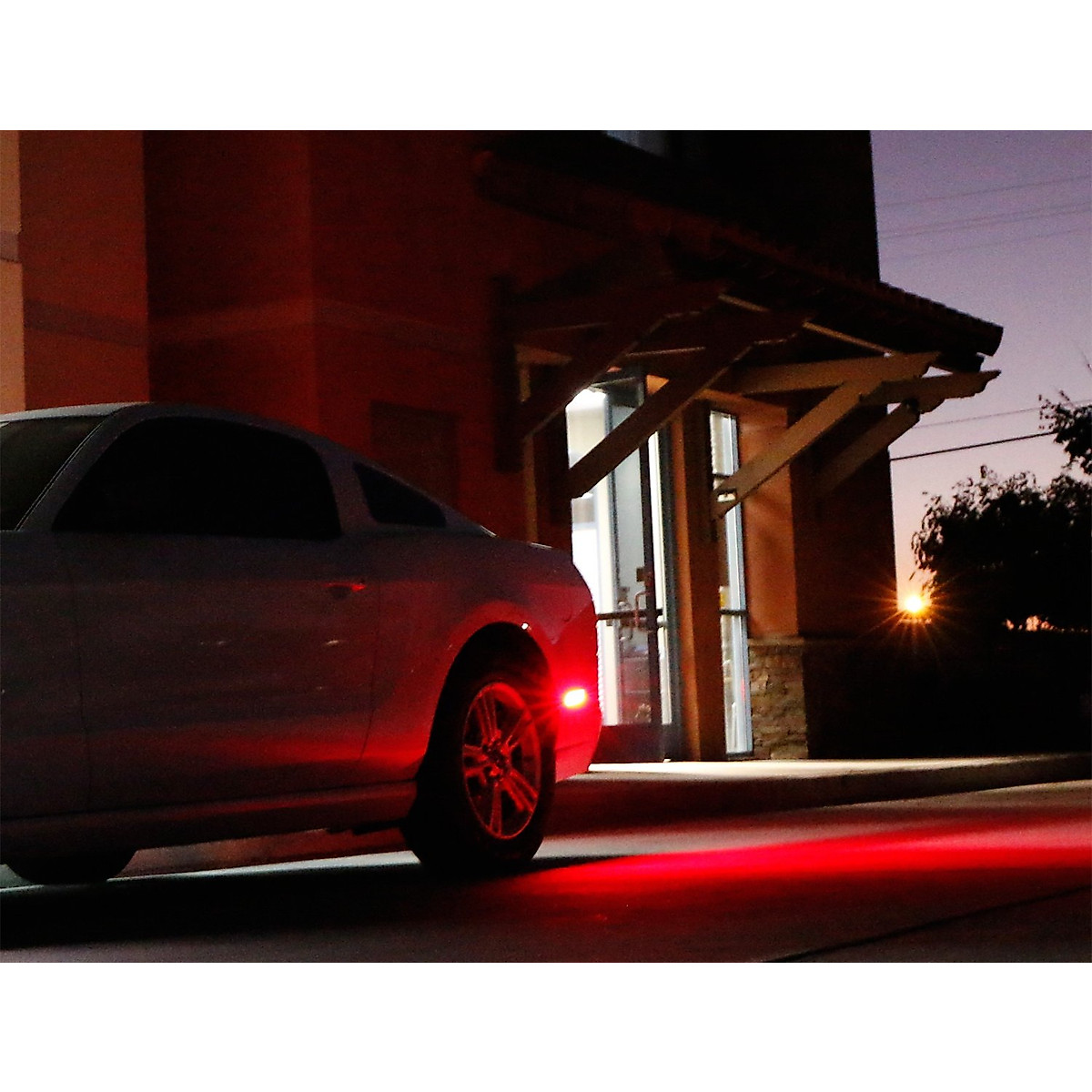 iJDMTOY Smoked Lens Red Full LED Rear Side Marker Light Kit Compatible With 2005-09 Ford Mustang, Powered by 54-SMD LED, Replace OEM Back Sidemarker Lamps