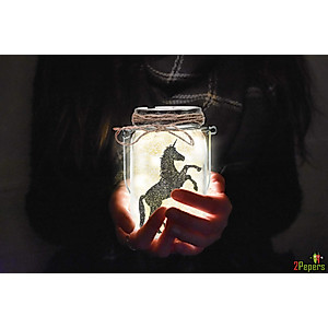 2Pepers DIY Fairy and Unicorn Nightlight Craft Kit (2 Pack), Fairy Lantern Jars Arts and Crafts for Girls, Make Your Own Unicorn Lamp Decor Craft Project, Fairy and Unicorn Gifts for Kids.