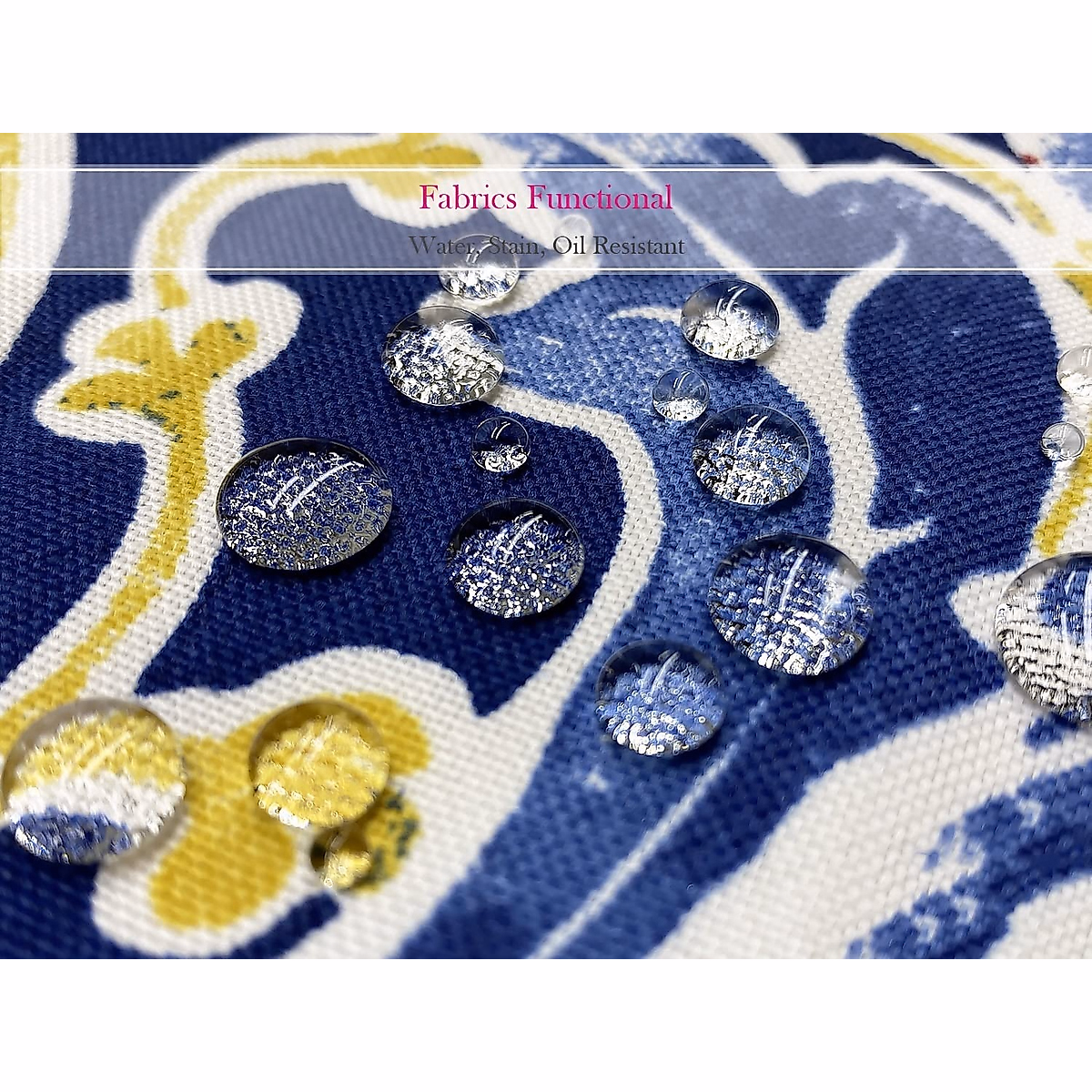 FBTS Prime Inflatable Footstool Ottoman Cover Navy Paisley Round 21x9 Inch Patio Foot Stools and Ottomans Footrest Cover