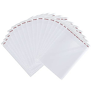 11” x 14” Large Resealable Cellophane Bags 300 pcs, Self Sealing Clear Bags for Packaging Products Self-adhesive Cello Bags for Clothes, T-shirts, Pants and Gifts, 300 ct in Bulk