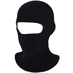 SATINIOR 1-Hole Knitted Full Face Cover Ski Mask, Adult Winter Balaclava Warm Knit Full Face Mask for Outdoor Sports Black, 38 x 22 cm/ 14.96 x 8.66 inches