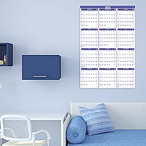 2023 Yearly Wall Calendar - Yearly Wall Calendar2023, 2023 Wall Calendar with Julian Date, From Jan.2023 to Dec.2023, Thick Paper, Vertical, 34.8" x 22.8" (Open) - Purple