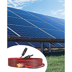 WININMETA 10Ft 12AWG Solar Power Charge Extension Cable to XT60i Solar Connector to XT60i Adapter Cable for Solar Panel to LiFePO4 Battery RV Portable Power Station Solar Generator DC500V 30A