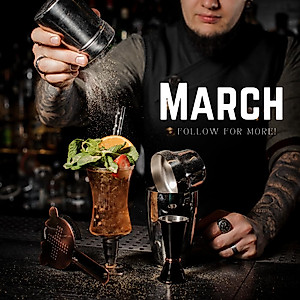 VinoBravo Cocktail Shaker Set for Home Bars and Professionals, Include Martini Shaker 17oz, Double Jigger, Mixing Spoon and Fine Mesh Strainer - Premium 18/8 Stainless Steel