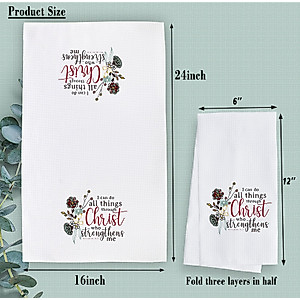 ZWZXR Christian Kitchen Towels,Dish Towels Dishcloth,Bible Verse Scripture Galatians 4:13 Decor Dish Towels for Kitchen,Towels for Kitchen 16X24,Christian Girls Women Gift (011)