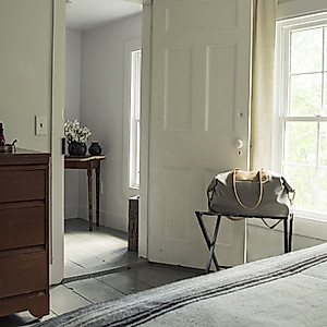 Black Luggage Rack with Shelf Foldable Suitcase Rack Metal Folding Luggage Stand Suitcase Holder for Bedroom Hotel Guest Room, Black (1 Pack)