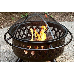 Serenelife Endless Summer, WAD792SP, Bronze Crossweave Firebowl Fire Pit Outdoor Firepit
