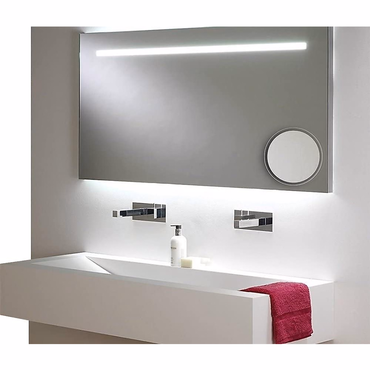 Mavoro Magnifying Mirror with Suction Cups - Triple Suction Cup Stick on Mirror with 10X Magnification. Portable Travel Makeup Mirror, Magnified Cosmetic Mirror