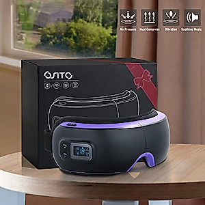 OSITO Eye Massager with Heat FSA/HSA Eligible Eyes Massager Mask with Compression Rechargeable Eye Massager for Dark Circles Eye Dry Eye Strain Eye Bags and Improve Sleep, Ideal Gift for Women/Men