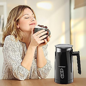 Milk Frother,4-in-1 Electric Frother for Coffee,Spacekey 10.1oz Milk Frother and Steamer,Milk Warmer Heats up to 167℉,Automatic Hot & Cold milk foamer with Buzzer for Latte,Cappuccino,Chocolate Milk