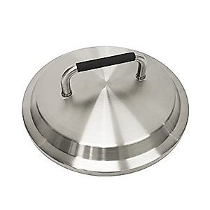 Stainless Steel Fire Pit Cover Lid for Solo Stove Ranger, 15" Portable Fire Pit Cover with Handle, Outdoor Wood Burning and Low Smoke Camping Stove Accessory