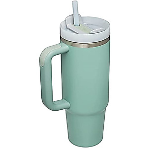 Stanley Adventure Eucalyptus 30oz - Reusable Vacuum Quencher Tumbler with Straw, Leak Resistant Lid, Insulated Cup, Maintains Cold, Heat, and Ice for Hours
