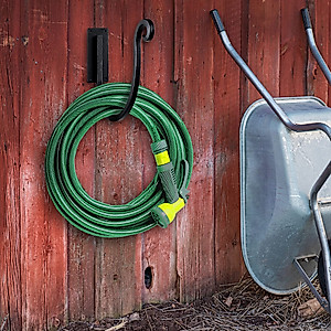 JUNSHUO Hose Holder Wall Mount （Metal/8-Inch） Heavy-Duty Garden Hose Hanger Outdoor, Hand-Forged Hose Rack Mount