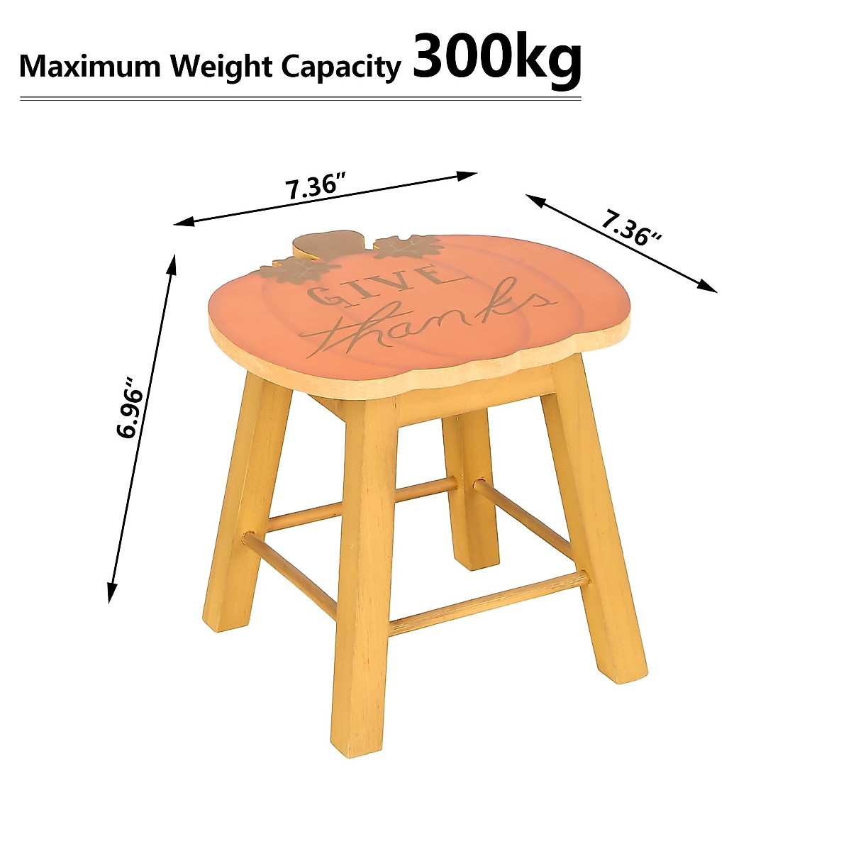 Viagem 7.1 Inch Step Stool Holds up to 200Lbs Suitable for Kitchen Bathroom Living Room Garden Playroom Classroom (Chocolate,Pumpkin), 19.5*19.5*18.5cm
